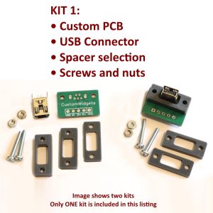 USB chassis panel connector mounting kit for Arduino or electronics ...