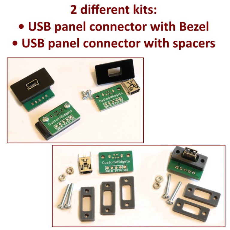USB chassis panel connector mounting kit for Arduino or electronics ...