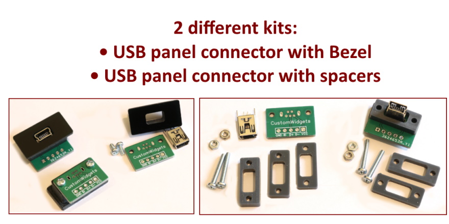 USB chassis panel connector mounting kit for Arduino or electronics ...