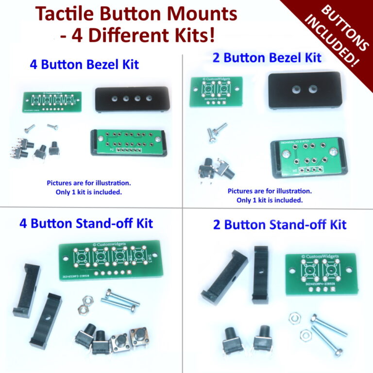 Panel mount kits for tactile buttons with optional Bezel