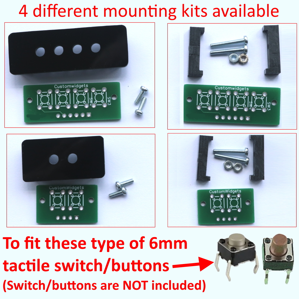 Panel mount kits for tactile buttons with optional Bezel