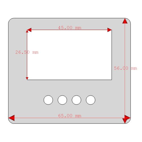 0802A LCD Button PANEL BEZEL, with 4 buttons and green or blue LCD