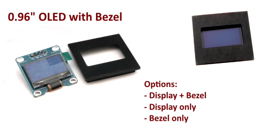 0.96 inch OLED display with matched bezel