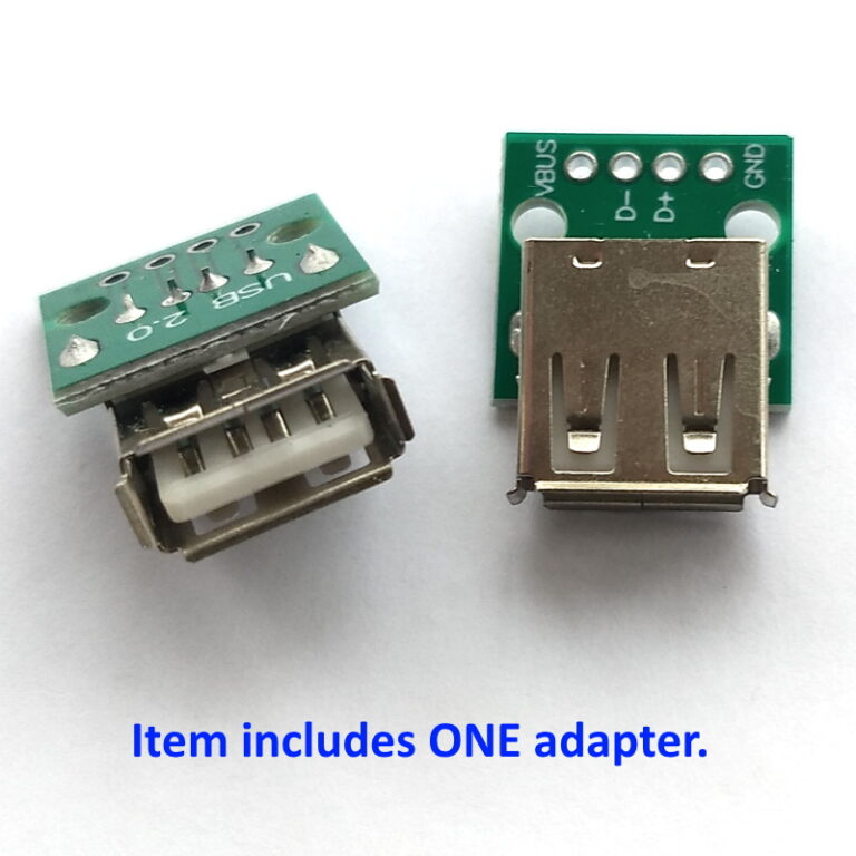 USB Type A Socket, Female, converts USB to 2.54mm spacing.