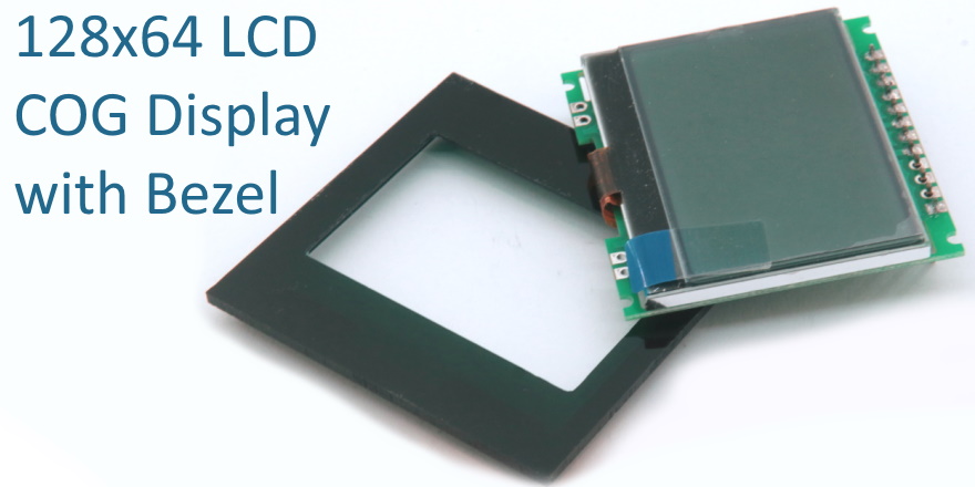 LCD 128x64 COG Display with Bezel