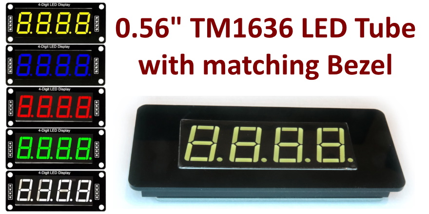 TM1637 4-Digit 0.56 inch Display with Bezel (various LED colours)